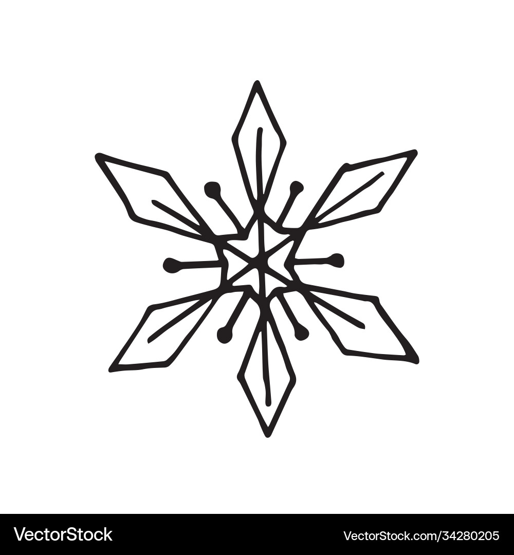 Hand drawn doodle snow flakes Royalty Free Vector Image