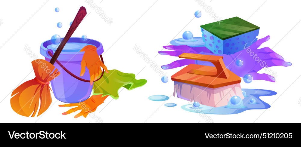 Home cleaning instruments set Royalty Free Vector Image