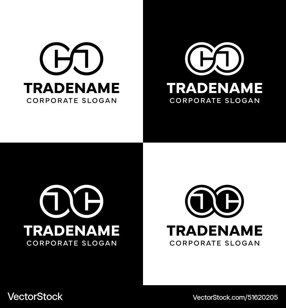 Letters cj and jc infinity logo suitable Vector Image