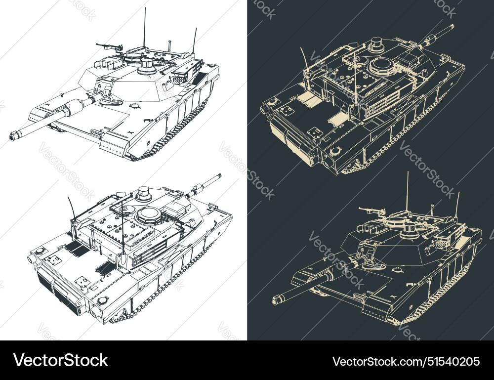 M1 abrams tank Royalty Free Vector Image - VectorStock