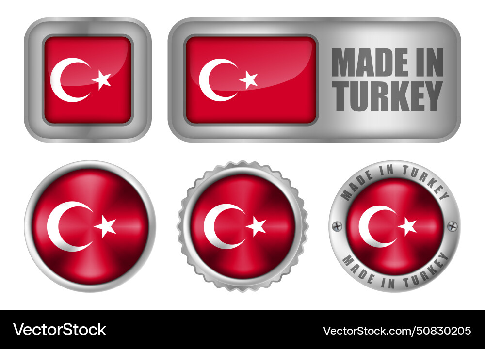 Made in turkey seal badge or sticker design Vector Image