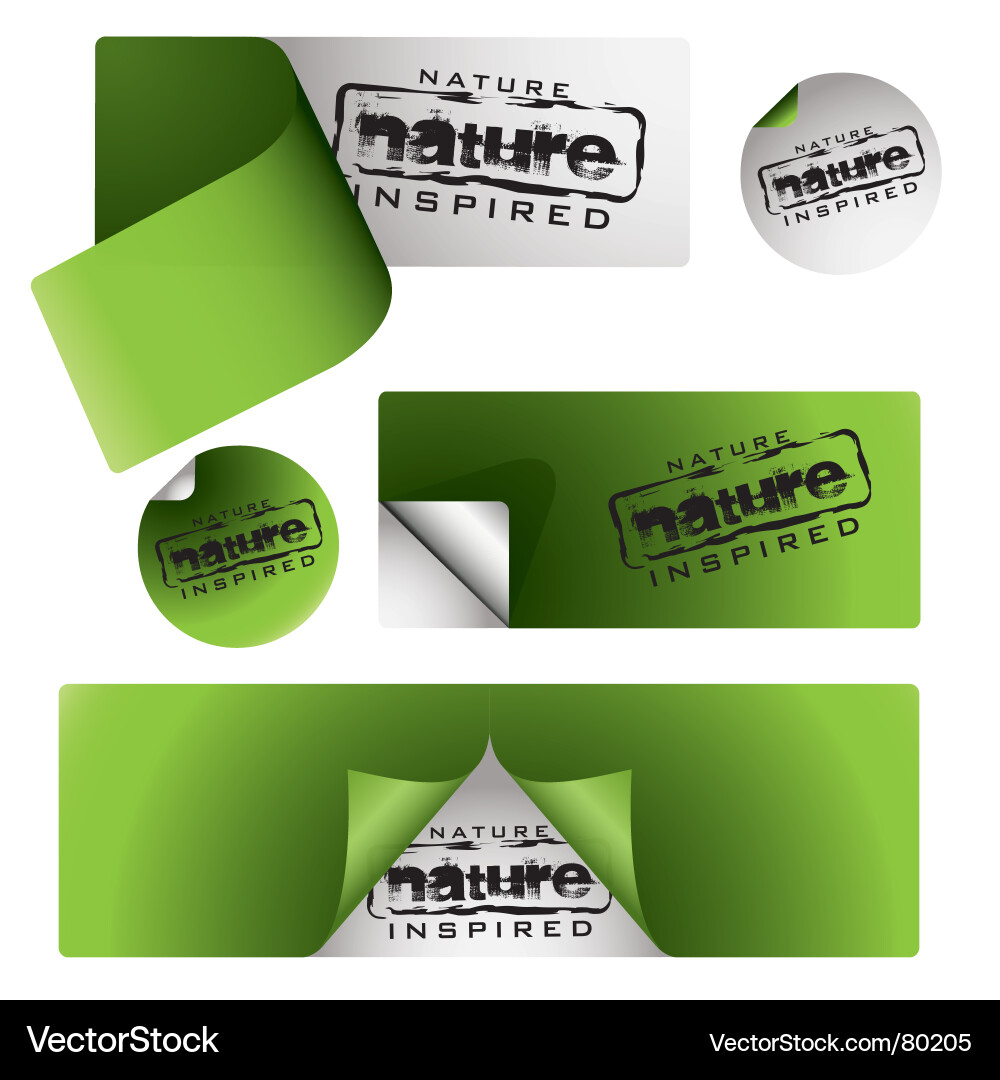 Nature labels Royalty Free Vector Image - VectorStock