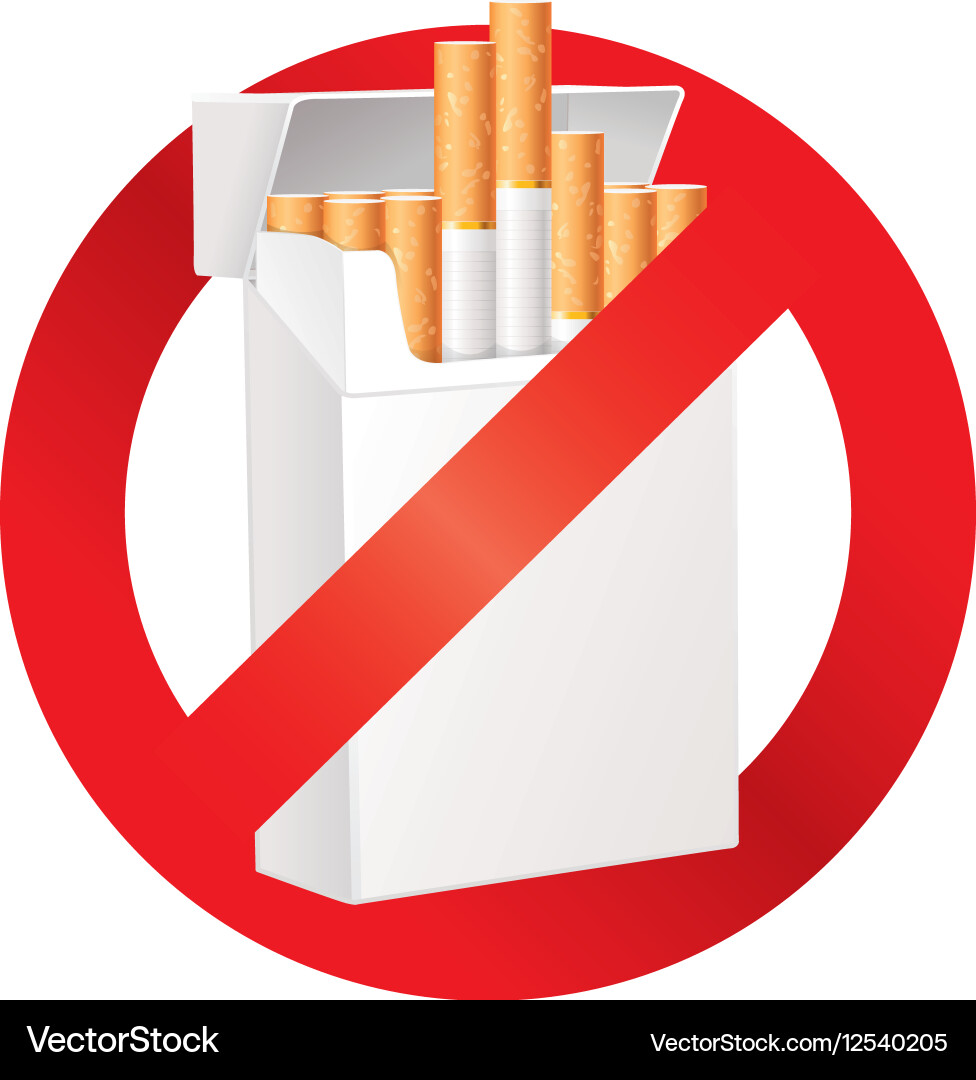 No smoking on the dangers of cigarette Royalty Free Vector
