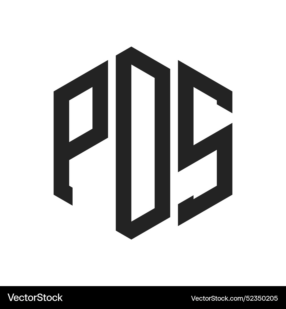 Pds logo design initial letter monogram Royalty Free Vector