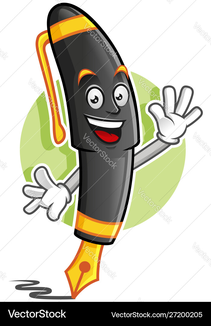 Pen character design or mascot perfect Royalty Free Vector