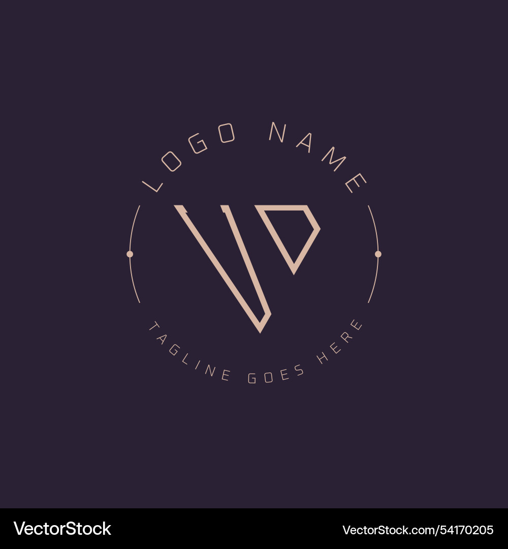 Professional vd logo modern minimal letter Vector Image