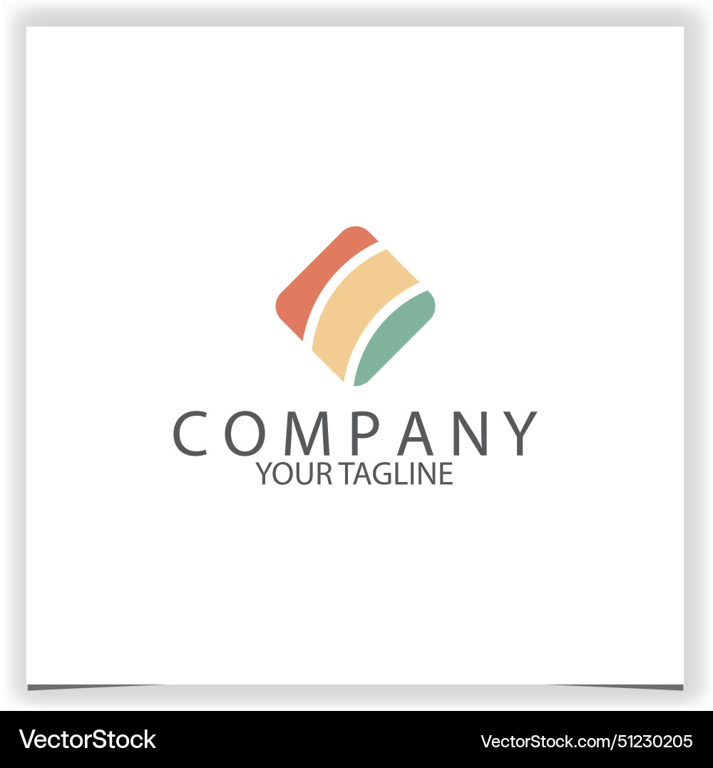 Rectangle polygonal logo design template Vector Image