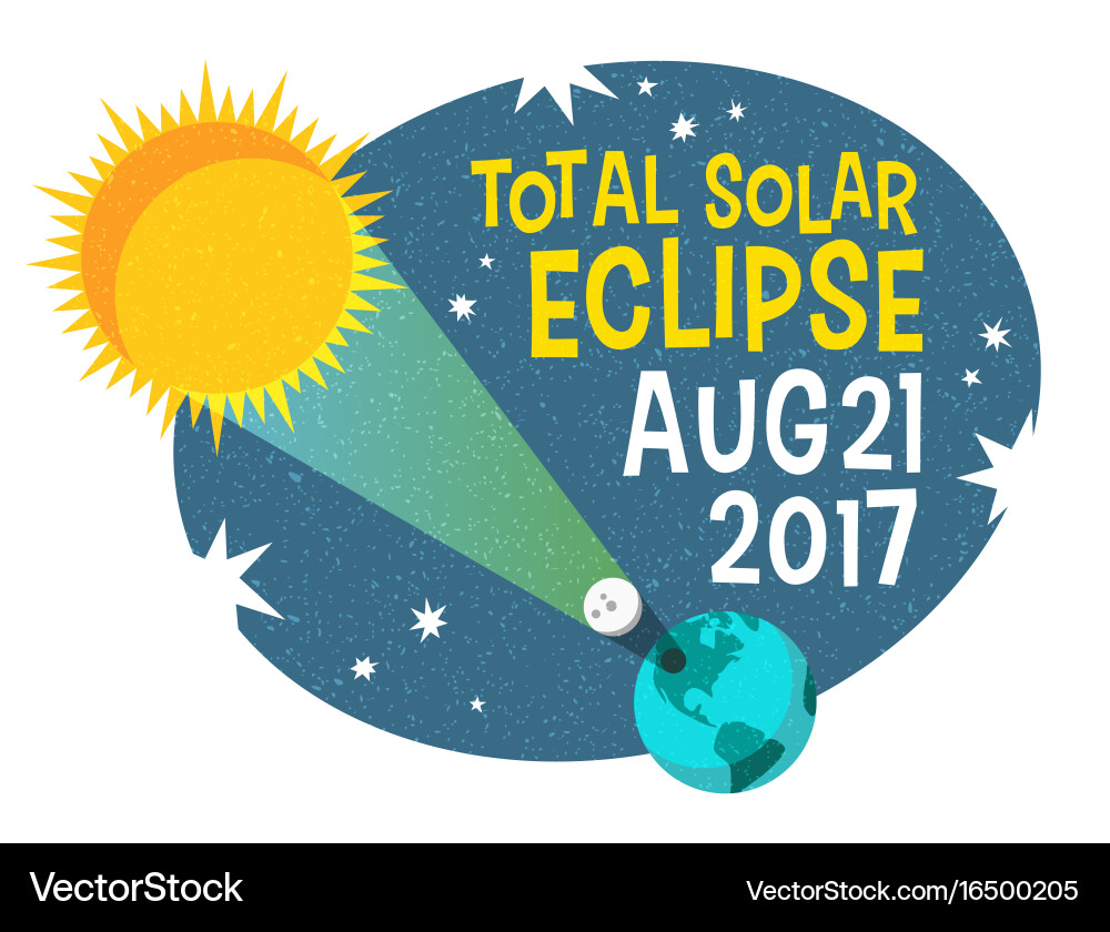 Retro science of the solar eclipse Royalty Free Vector Image