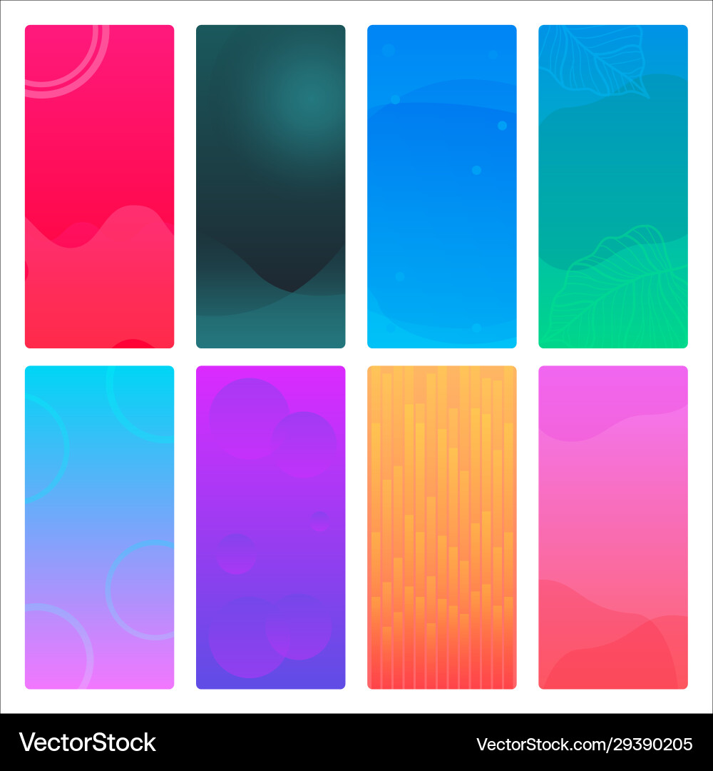 Set gradient background for mobile app design Vector Image