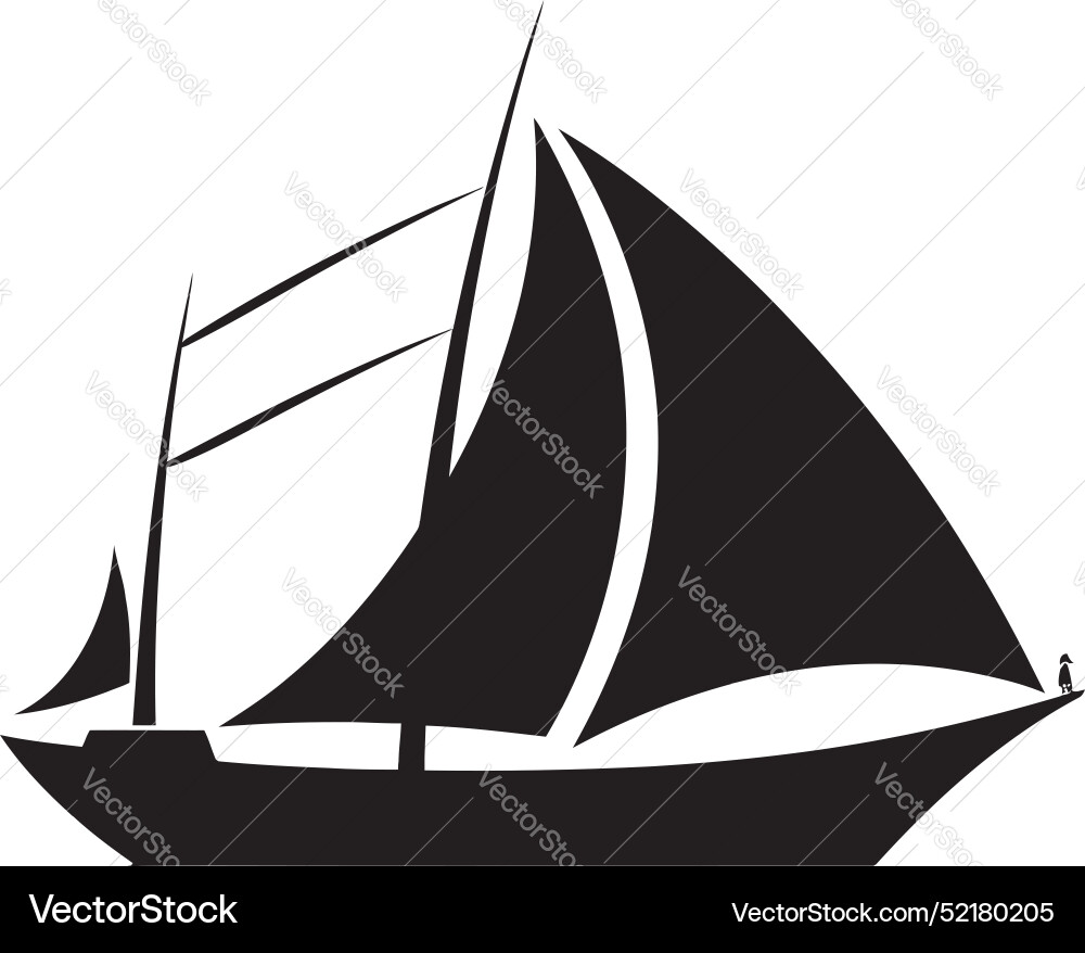 Understated vessel minimalist boat logo ocean Vector Image