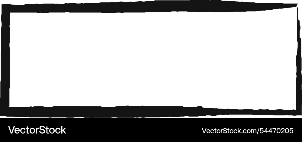 Wide grunge rectangular frame with thick black Vector Image