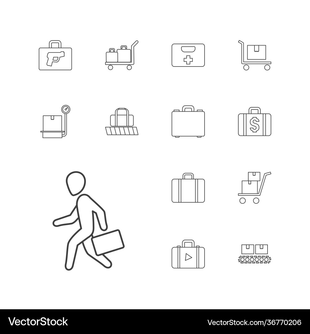 13 suitcase icons Royalty Free Vector Image - VectorStock