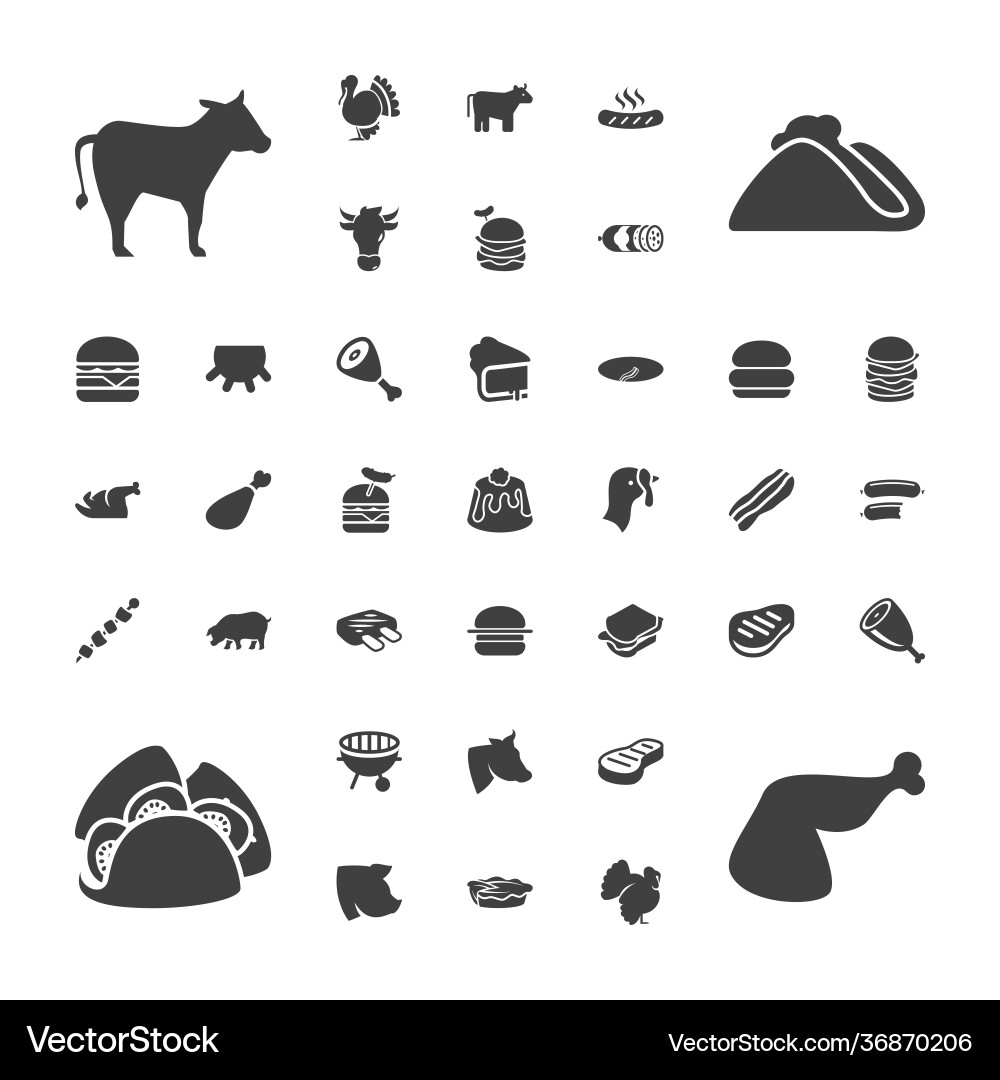 37 meat icons Royalty Free Vector Image - VectorStock