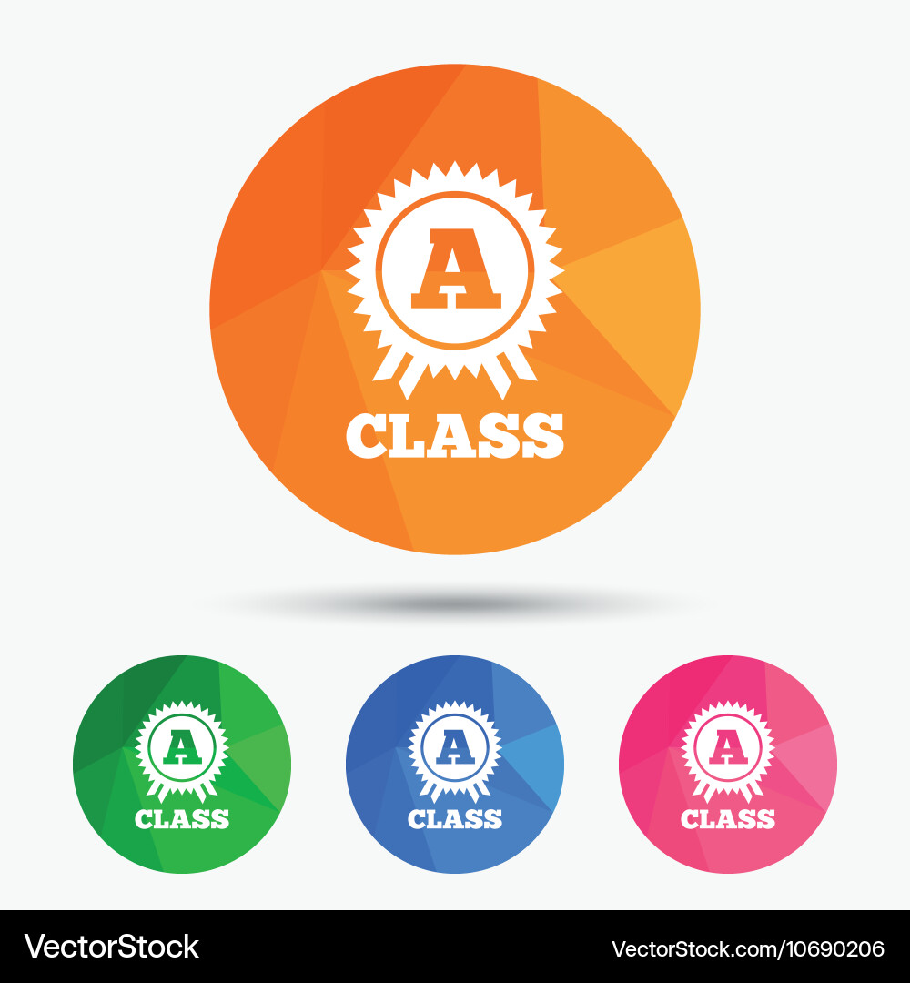 A-class award sign icon premium level symbol Vector Image