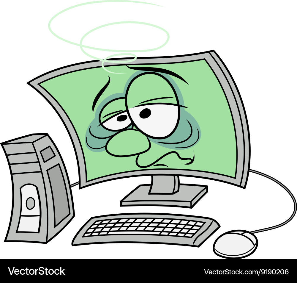 Computer got sick 4 Royalty Free Vector Image - VectorStock