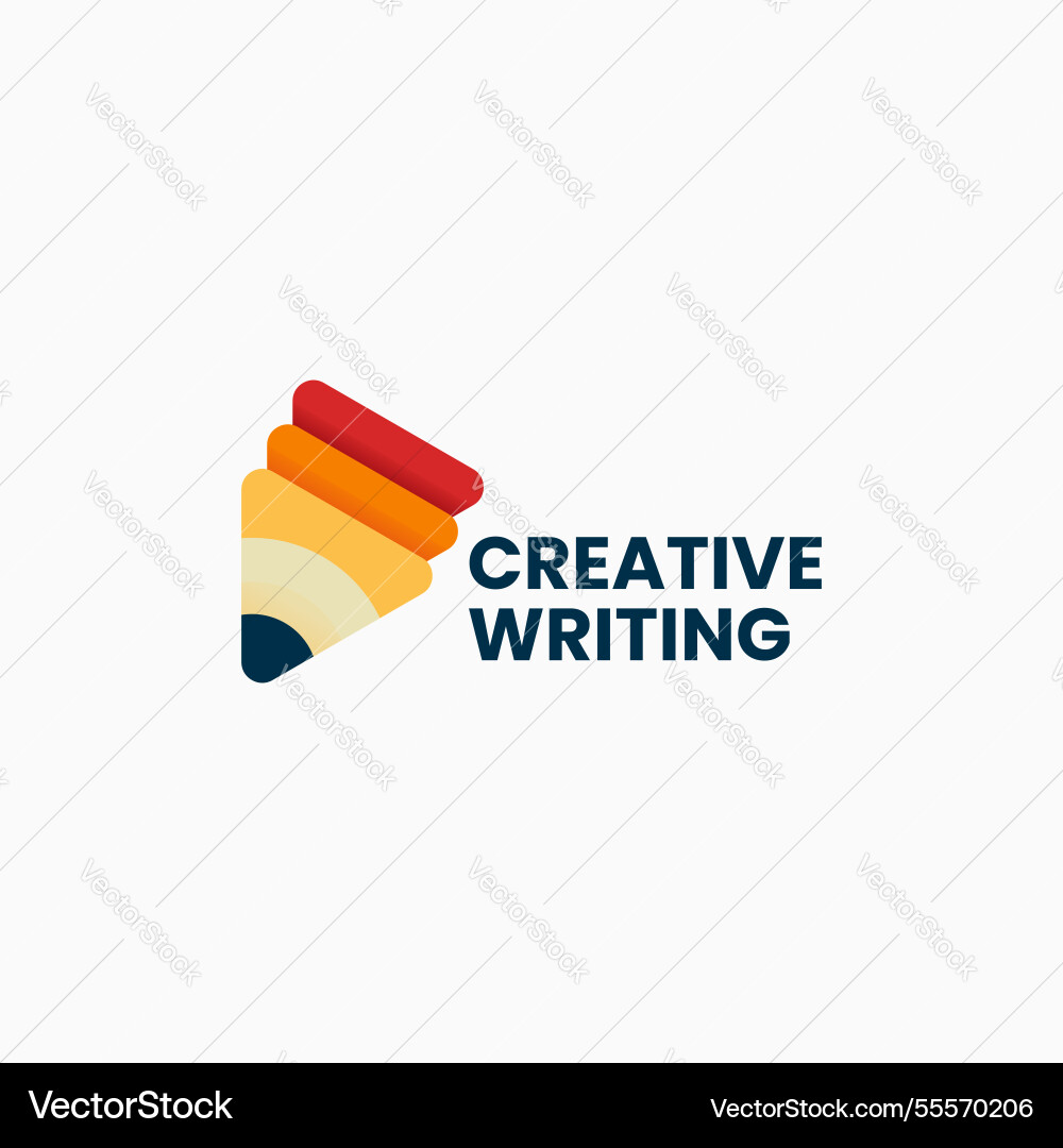 Creative writing gradient colorful logo Royalty Free Vector