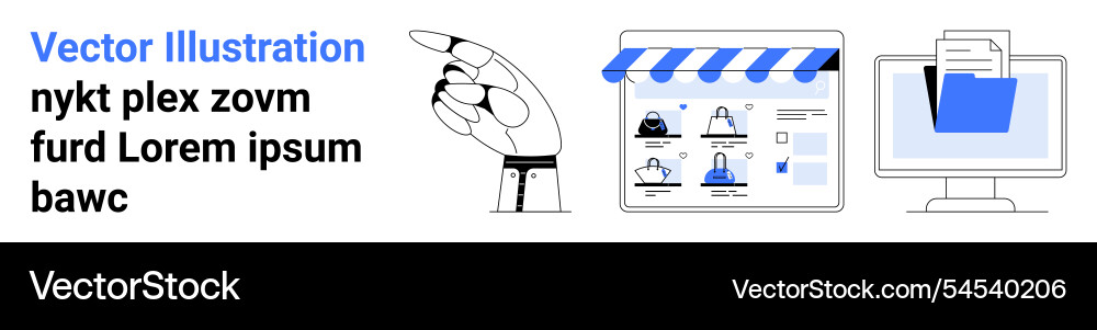 Digital marketing elements website storefront Vector Image