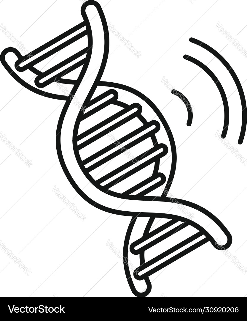 Dna authentication icon outline style Royalty Free Vector