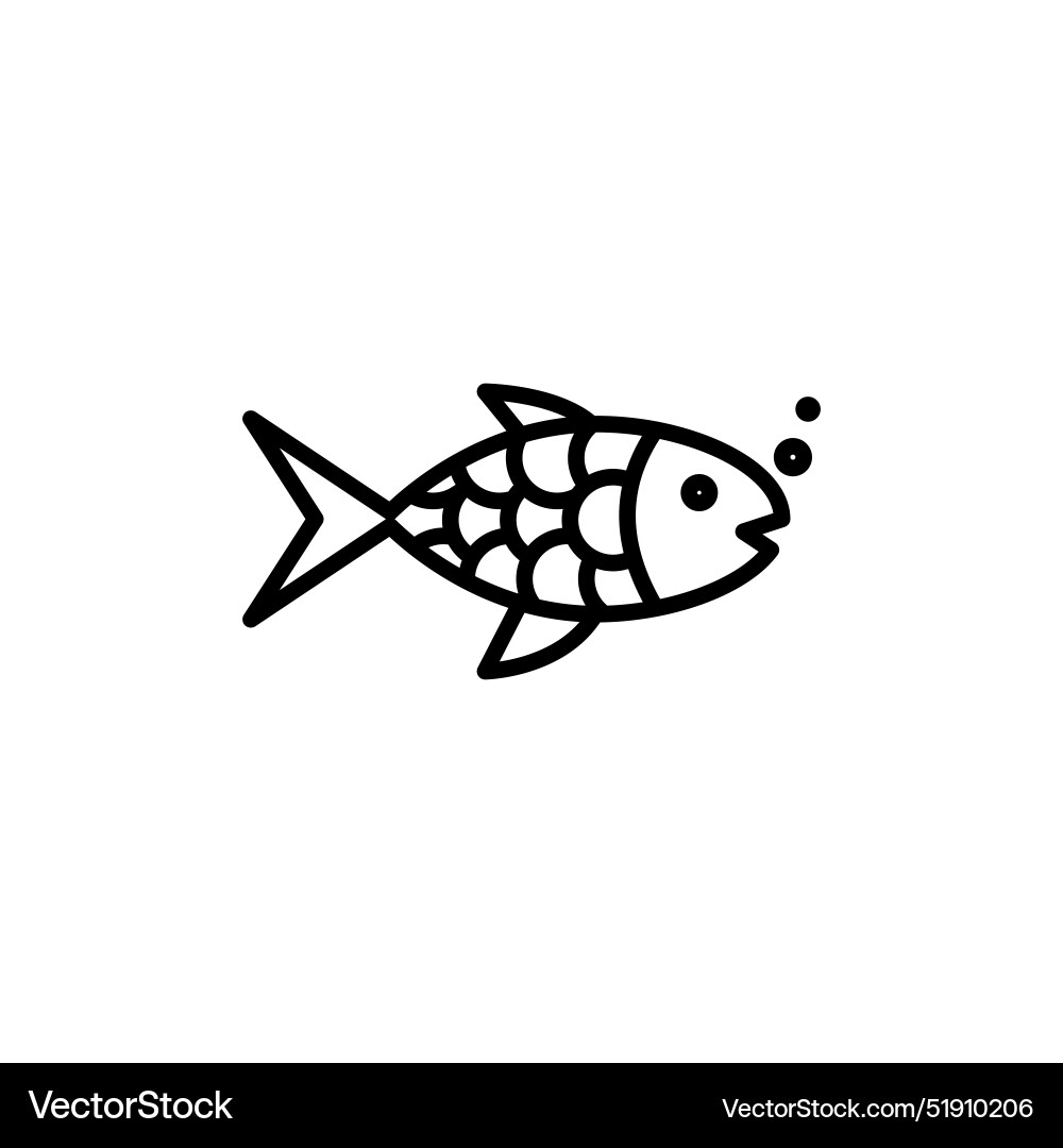 Fish icon for seafood restaurants Royalty Free Vector Image