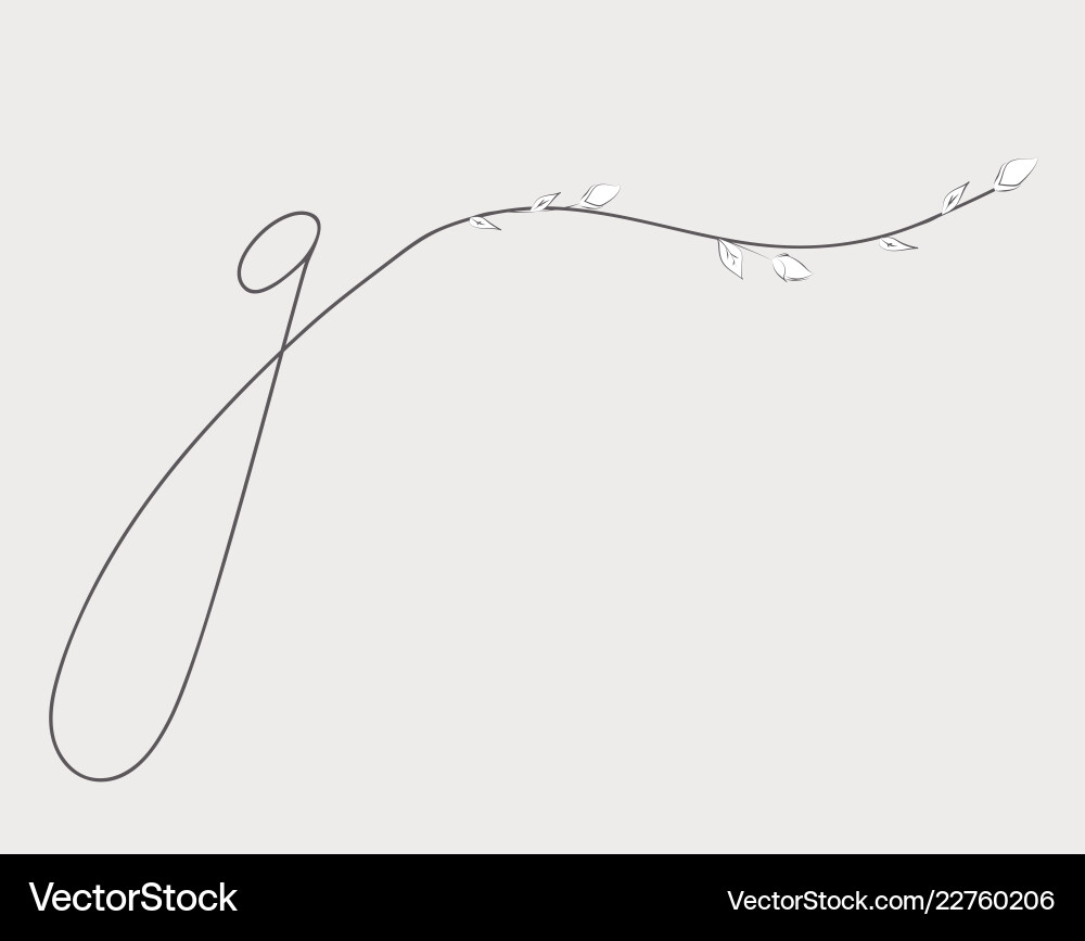 Floral G Monogram Lettering Royalty Free Vector Image