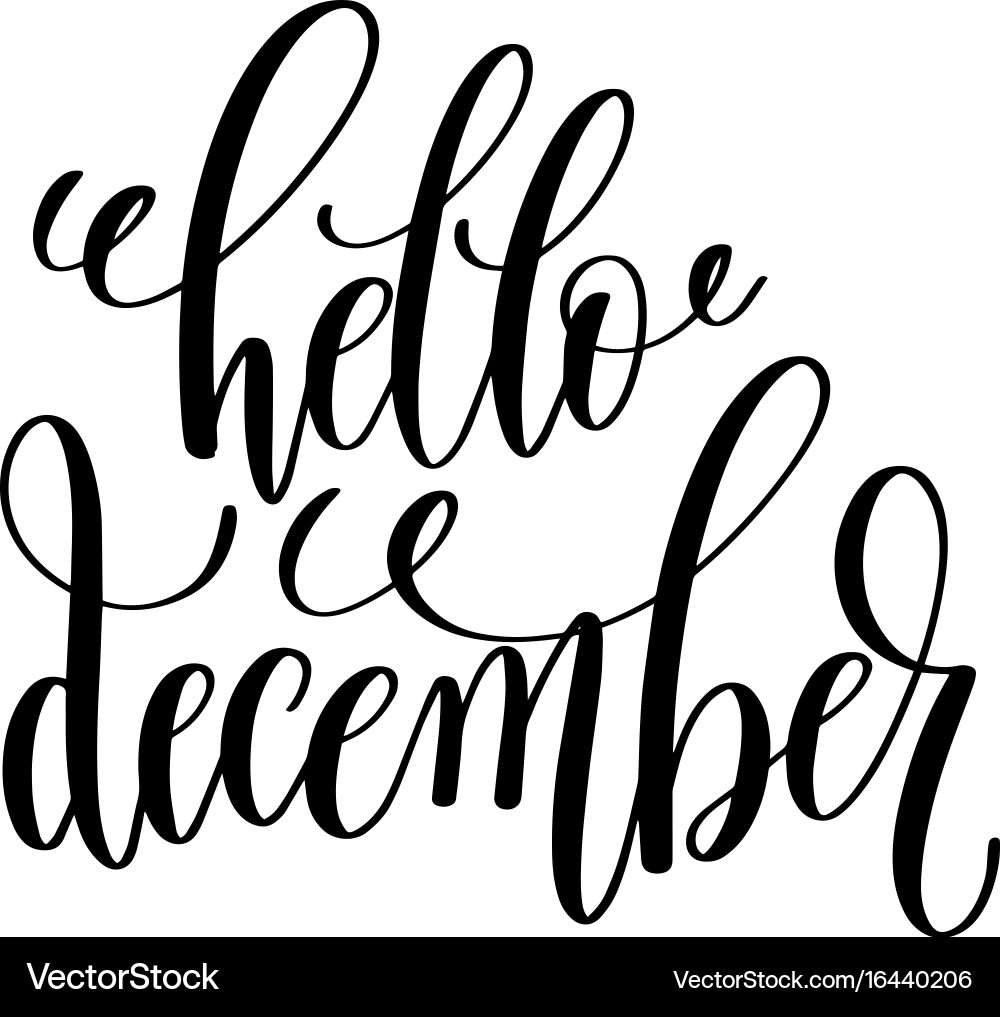Hello december hand lettering inscription Vector Image