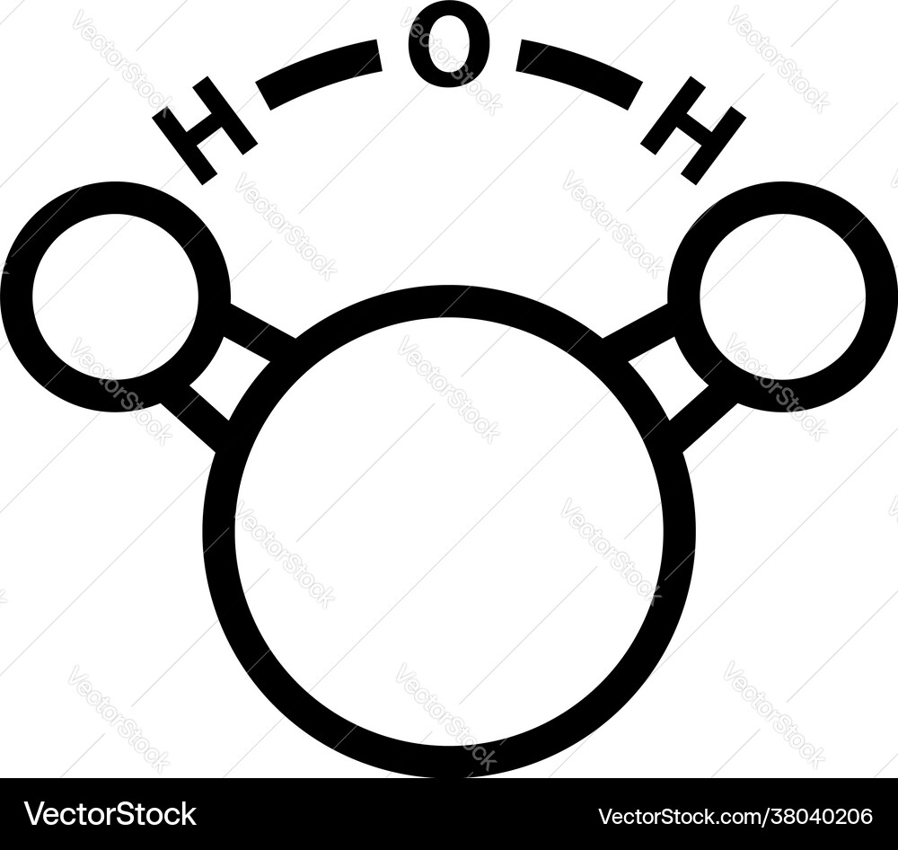 Icon chemical molecule water Royalty Free Vector Image