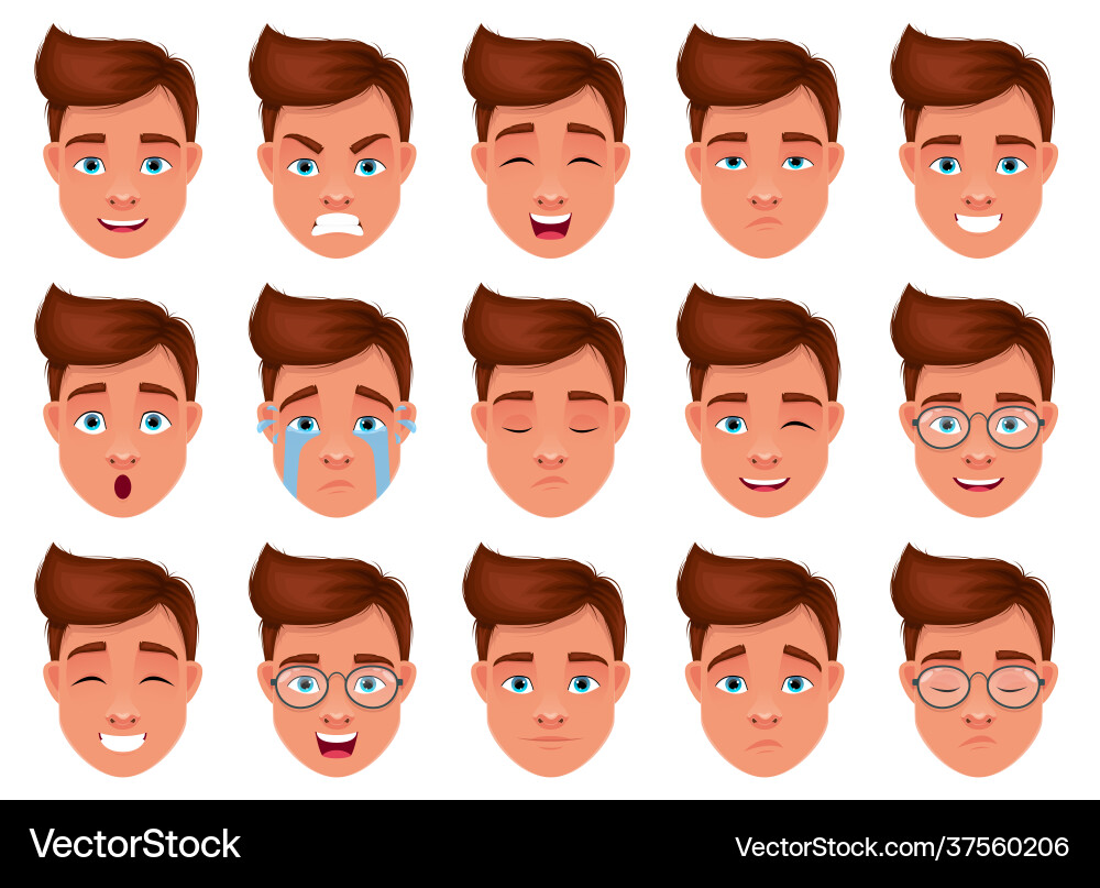 Man face expression design isolated on white Vector Image
