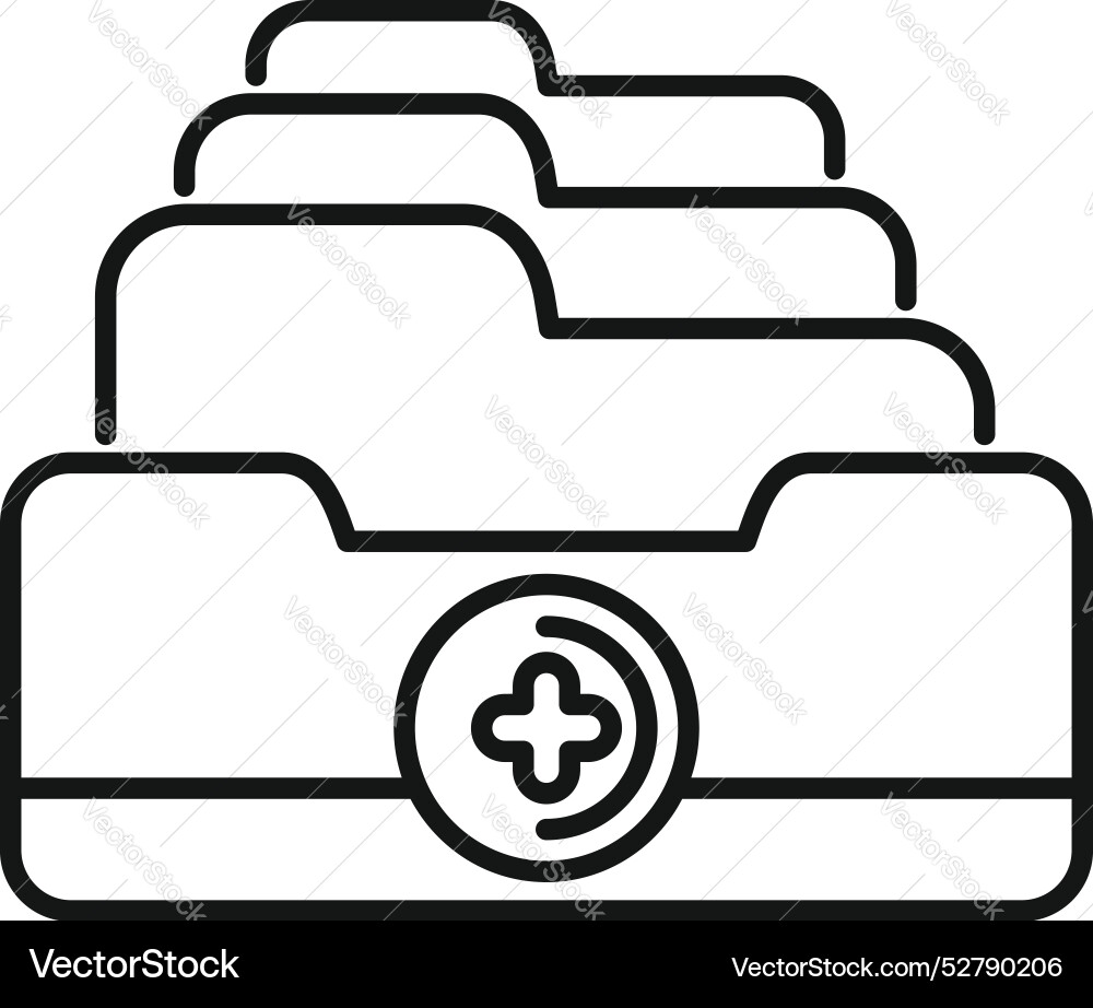 Medical history folder icon showing patient data Vector Image