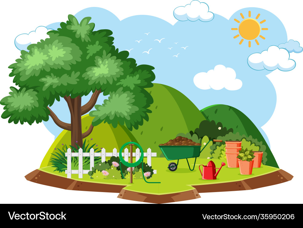 Nature outdoor landscape scene Royalty Free Vector Image