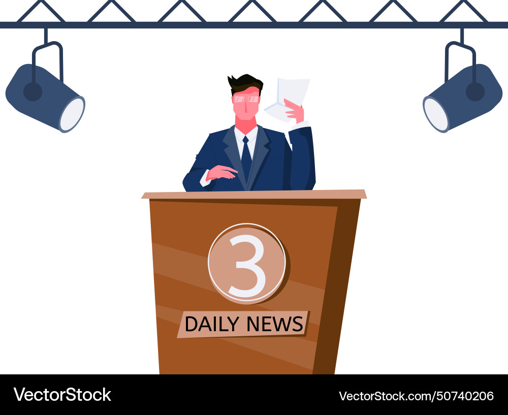 News anchor icon Royalty Free Vector Image - VectorStock