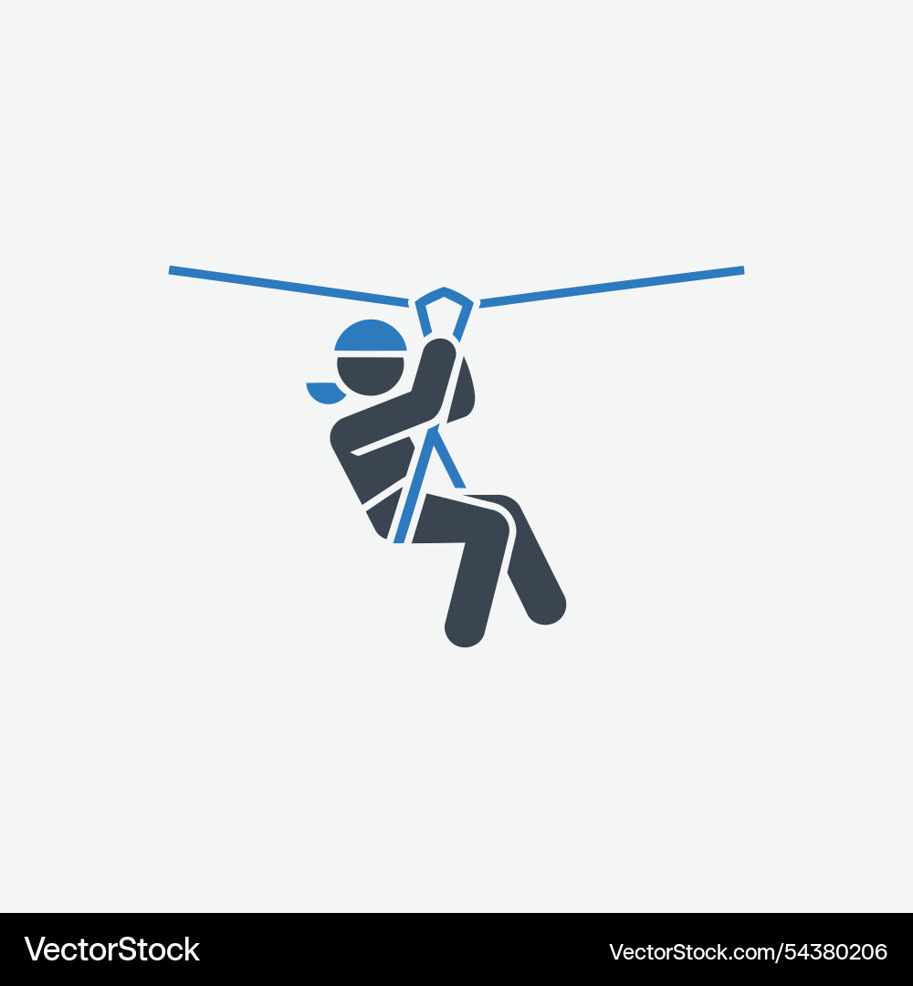 Person ziplining adventure icon Royalty Free Vector Image