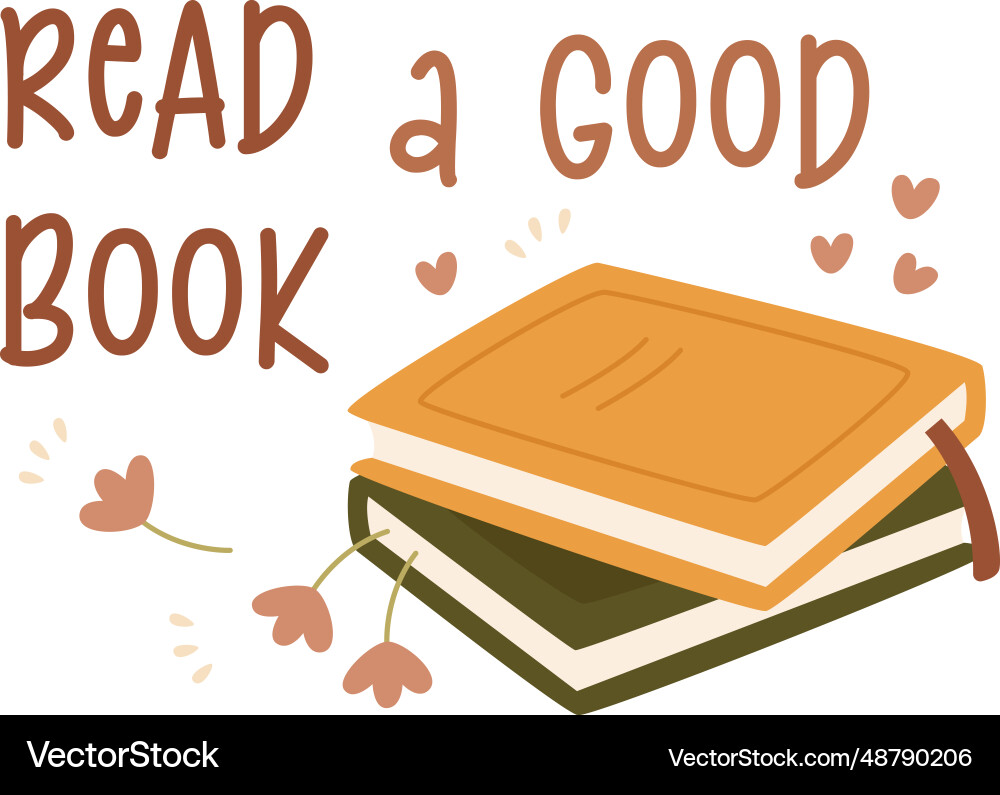 Read good book lettering sticker Royalty Free Vector Image