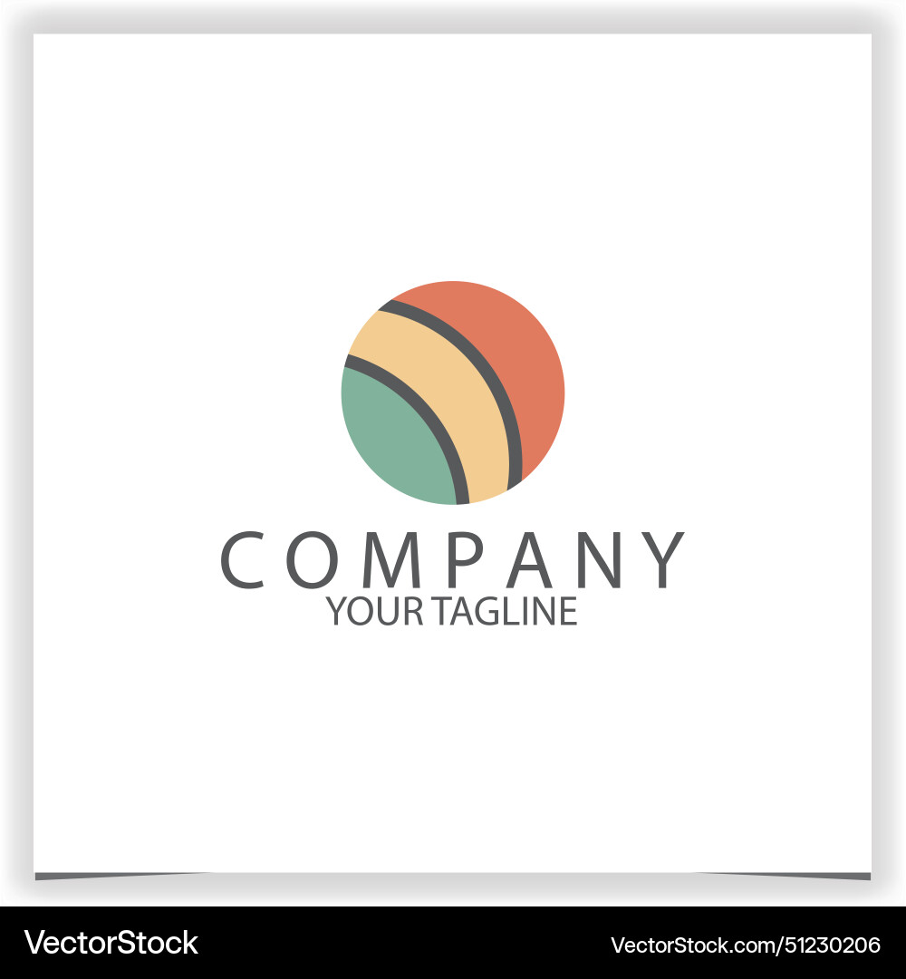 Round multicolored logo design template Royalty Free Vector