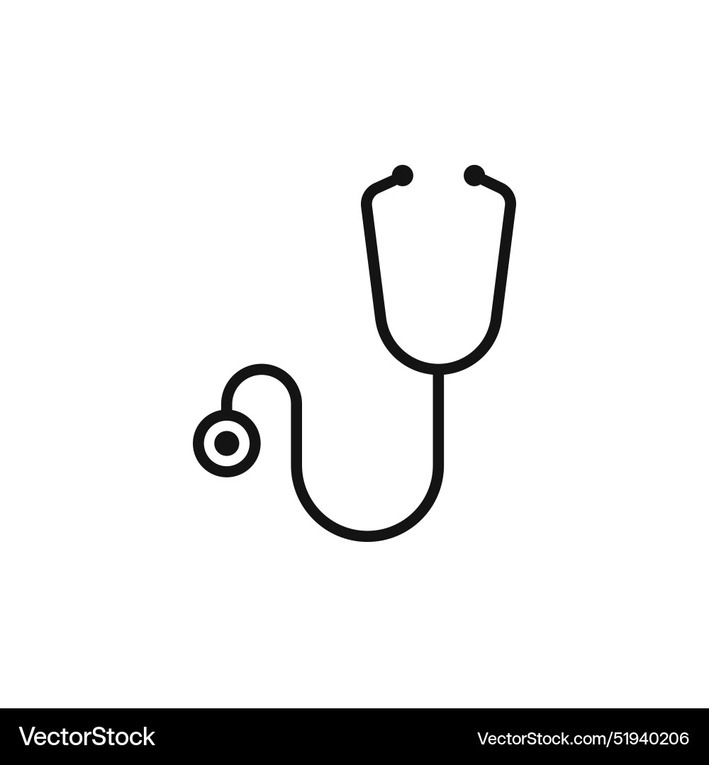 Stethoscope icon logo sign outline Royalty Free Vector Image