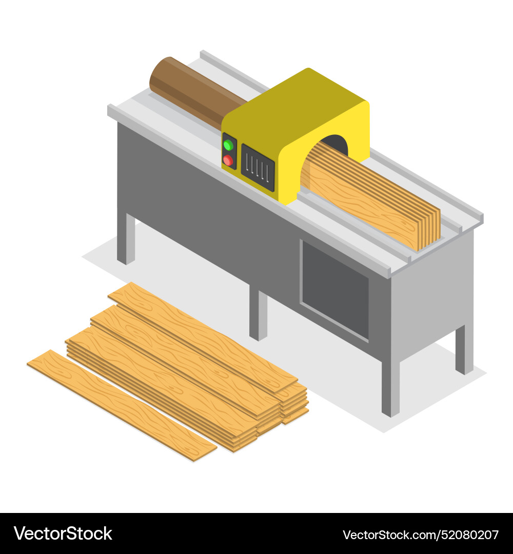 3d isometric flat of sawmill Royalty Free Vector Image