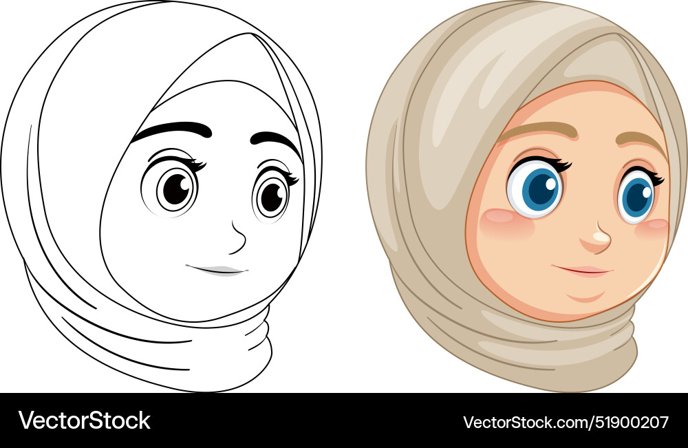 A muslim girl character Royalty Free Vector Image