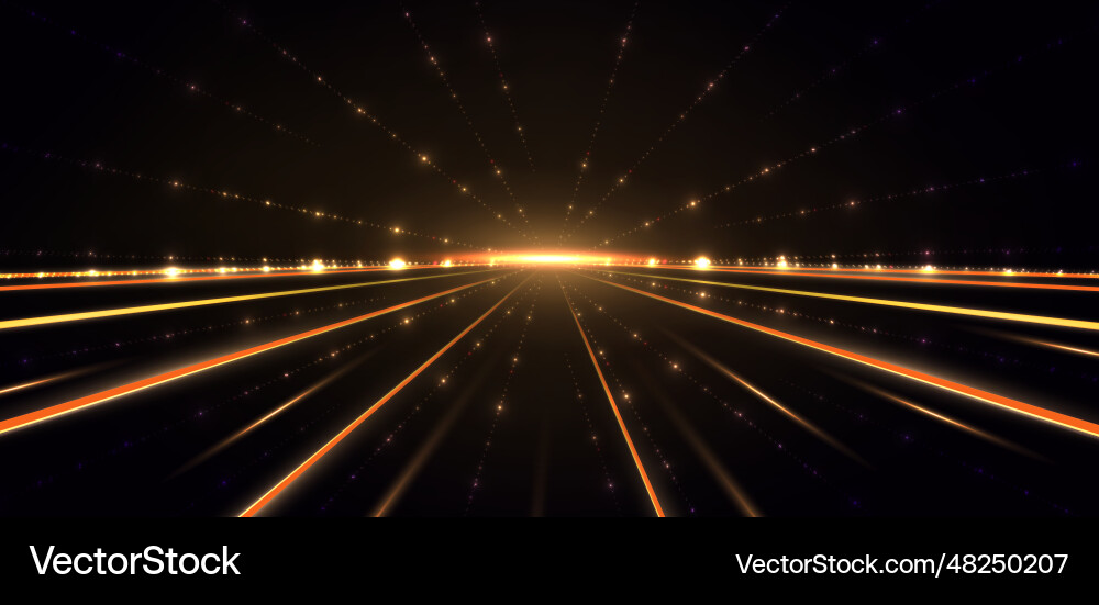 Abstract elegant golden glowing dot line Vector Image