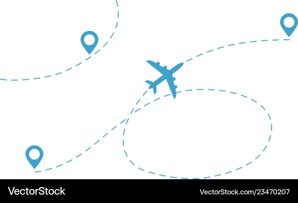 Airplane line path Royalty Free Vector Image - VectorStock