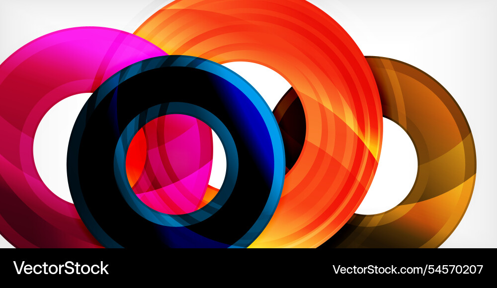 Bright colorful circles with light effects Vector Image