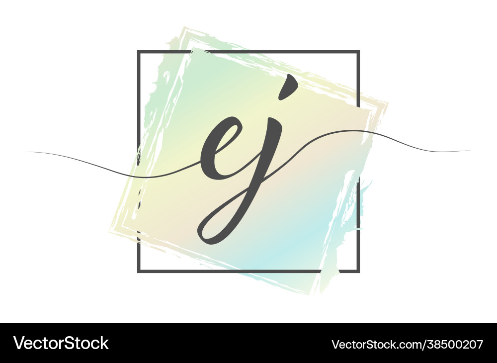 Calligraphic lowercase letters ej in a single Vector Image