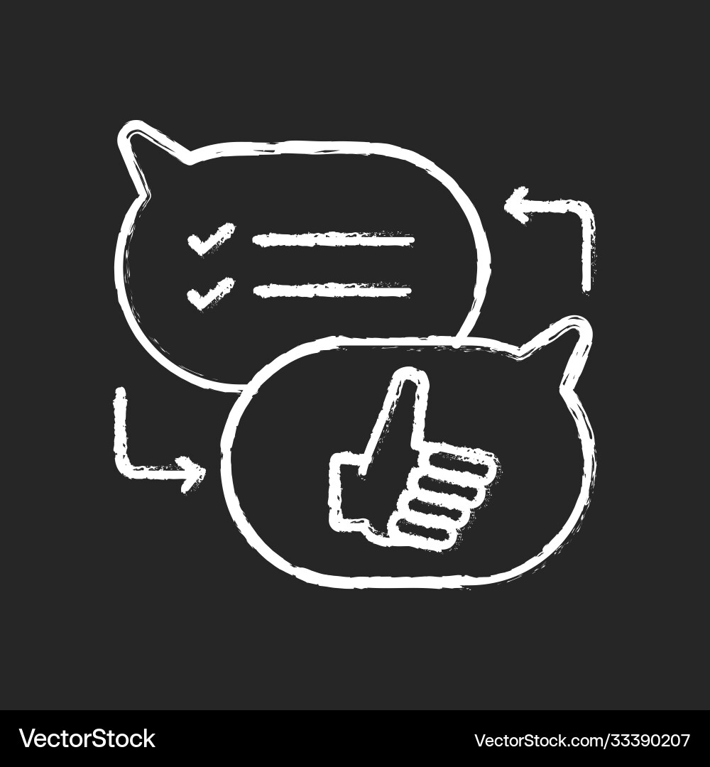 Criticism chalk white icon on black background Vector Image