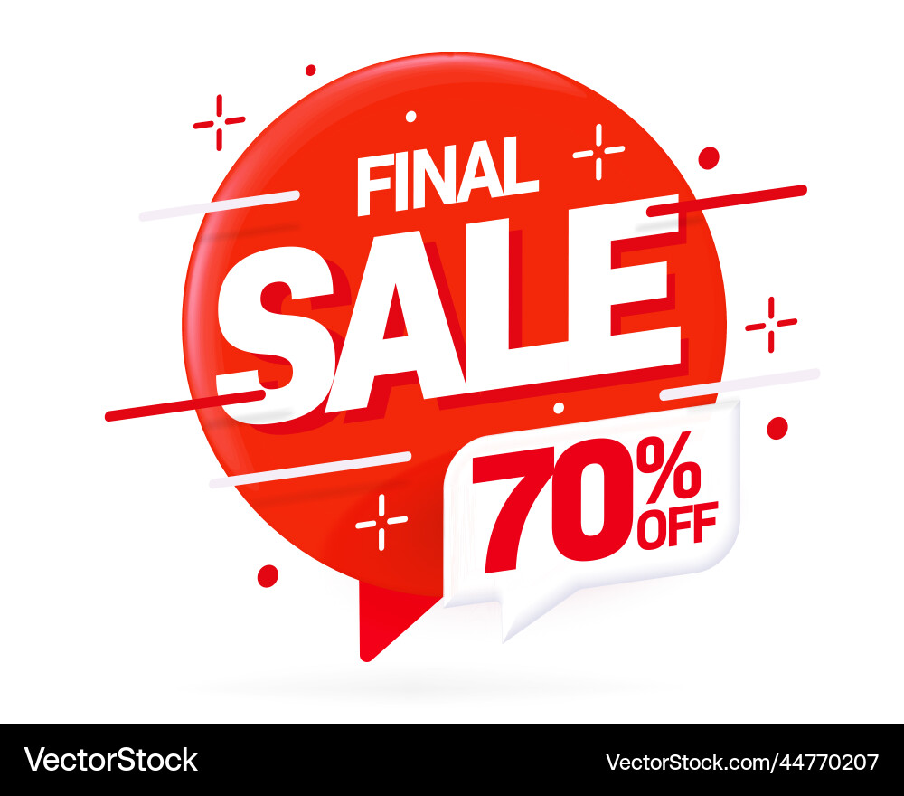 Final sale 70 percent off sticker label template Vector Image