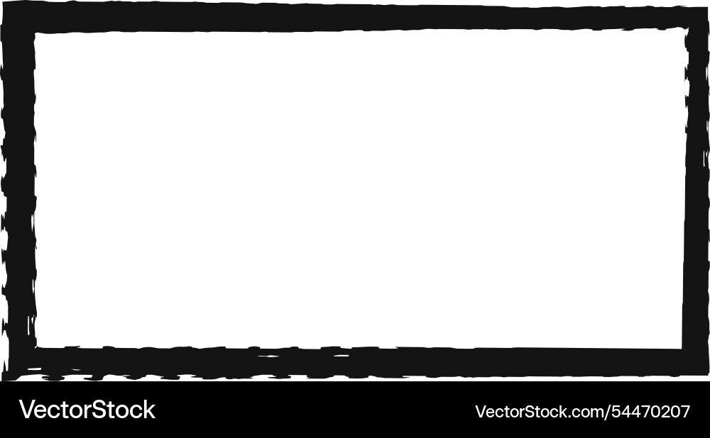 Hand drawn black grunge rectangular frame creates Vector Image