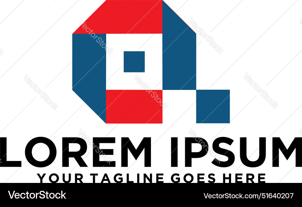 Letter q data pixels logo Royalty Free Vector Image