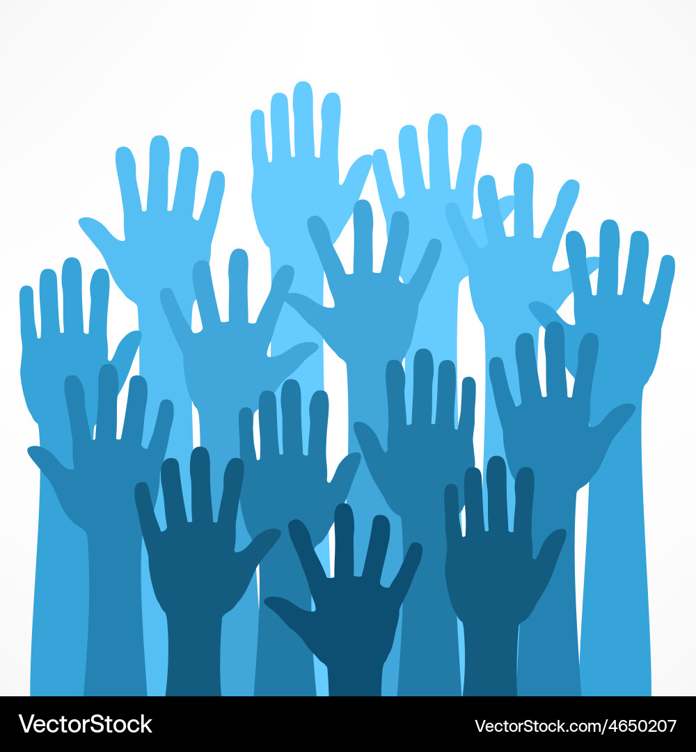 Raised hands Royalty Free Vector Image - VectorStock