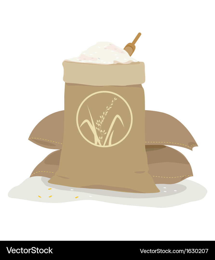 Rice bag Royalty Free Vector Image - VectorStock