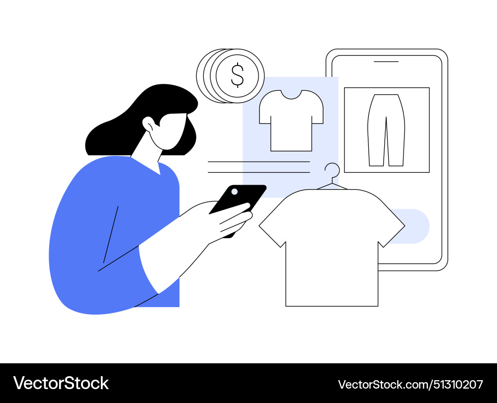 Sell clothes isolated cartoon Royalty Free Vector Image
