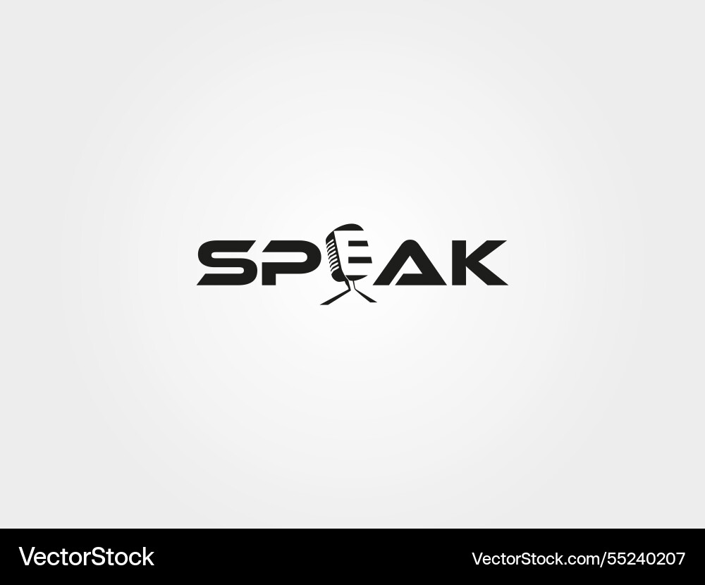 Speak typography whitespace creative logo design Vector Image