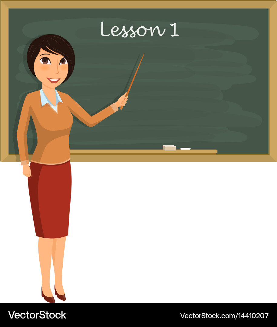 Teacher on lesson in classroom young Royalty Free Vector