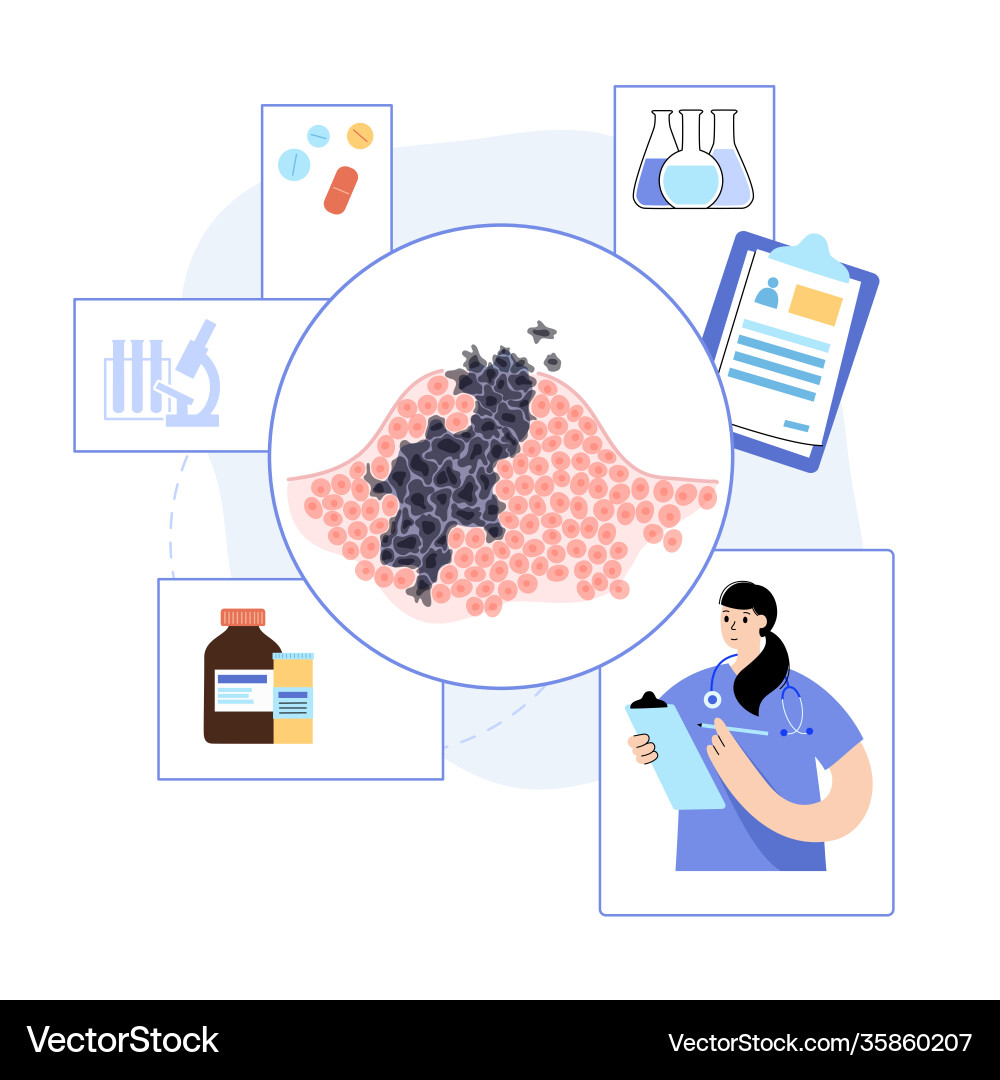Tumor cells concept Royalty Free Vector Image - VectorStock